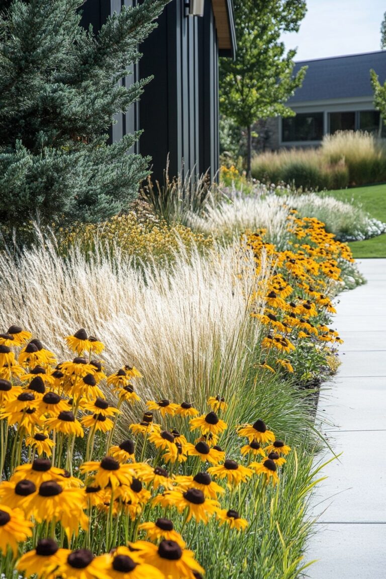 21+ Brilliant Garden Borders With Grasses That Add Movement to Borders
